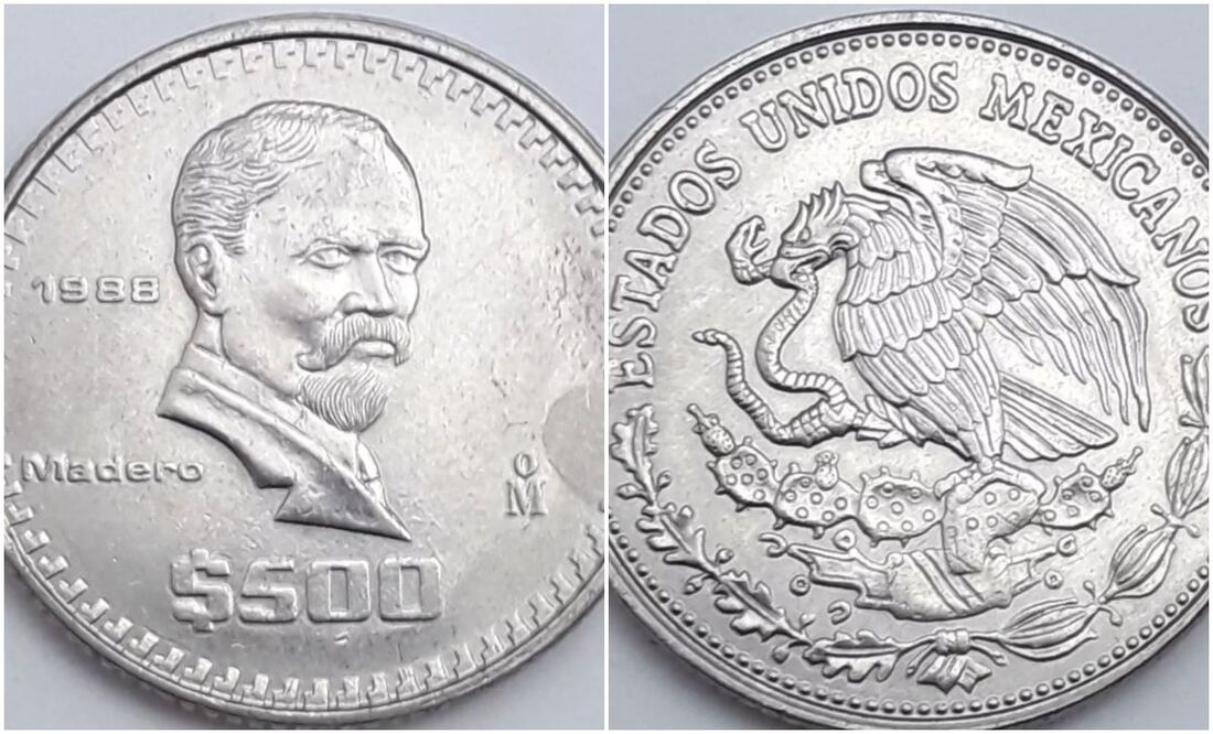 Esta moneda antigua de $500 pesos de Francisco I. Madero de 1988 vale ...